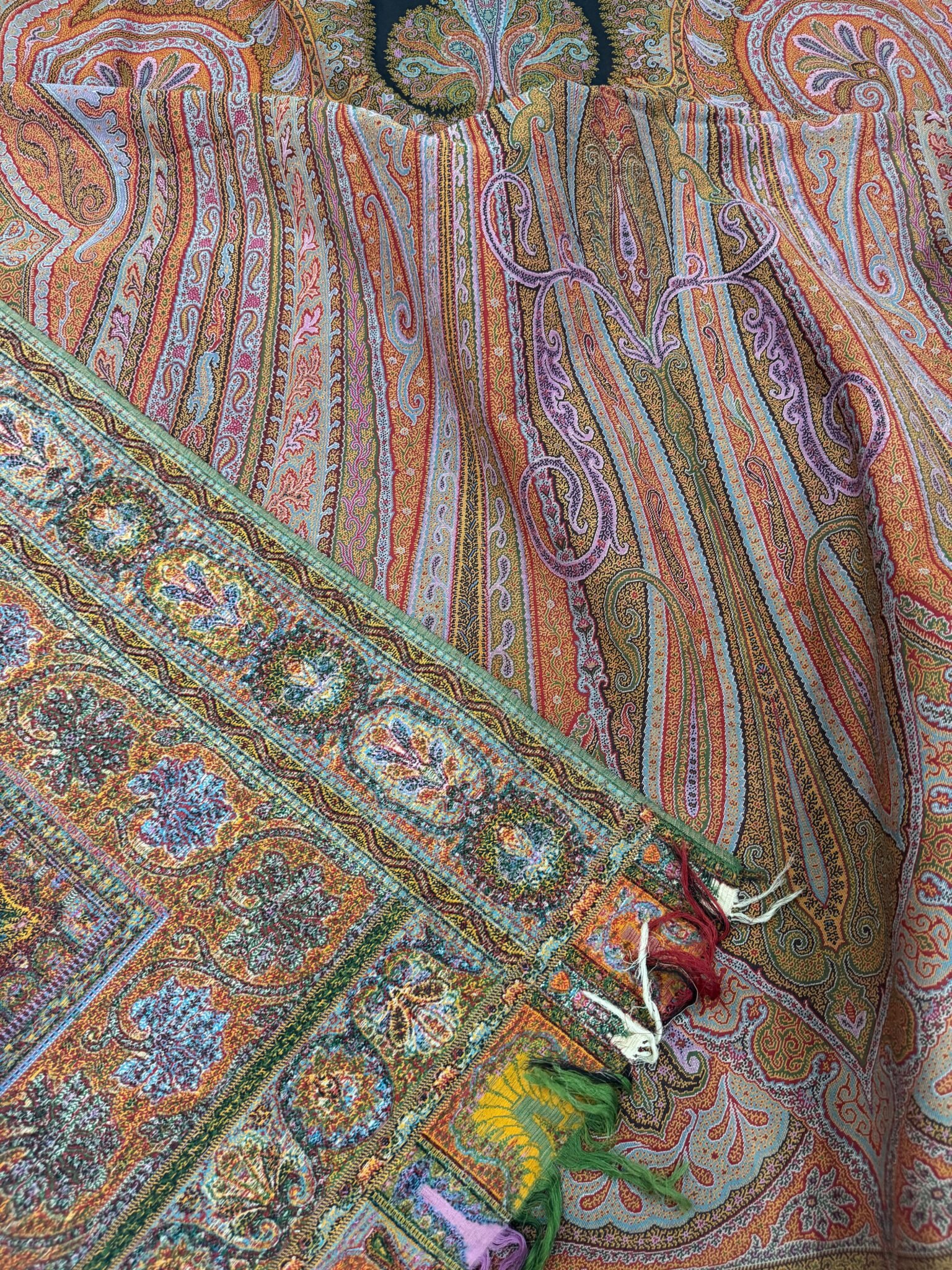 Regal Paisley Long Shawl – Extra Large Black Pashmina with ...