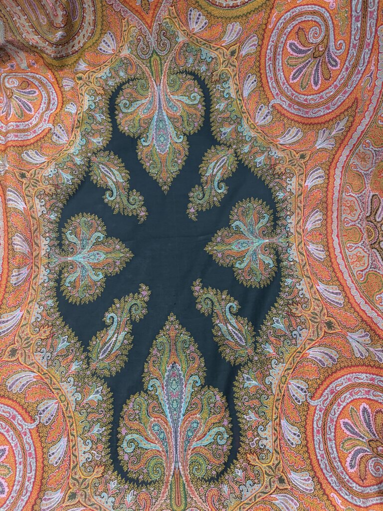 Regal Paisley Long Shawl – Extra Large Black Pashmina with ...